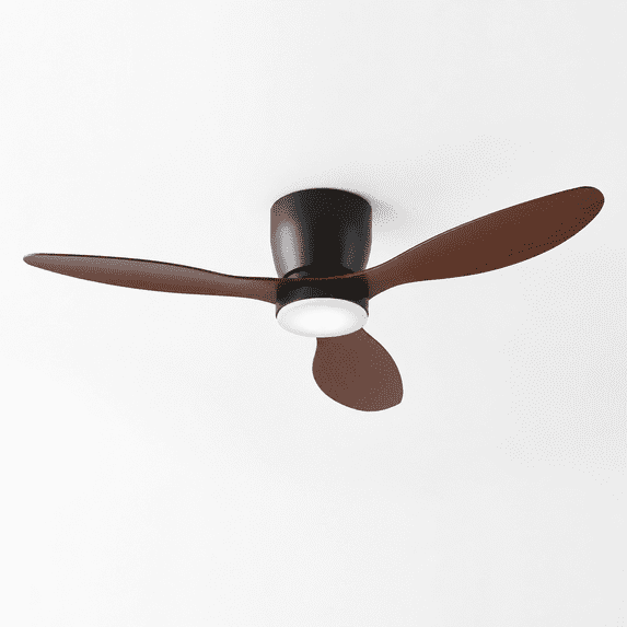 42 in Indoor - Flush Mount Low-profile Ceiling Fan With Light, Modern ...