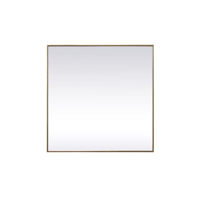 42 in. Metal Frame Square Mirror, Brass - Walmart.com