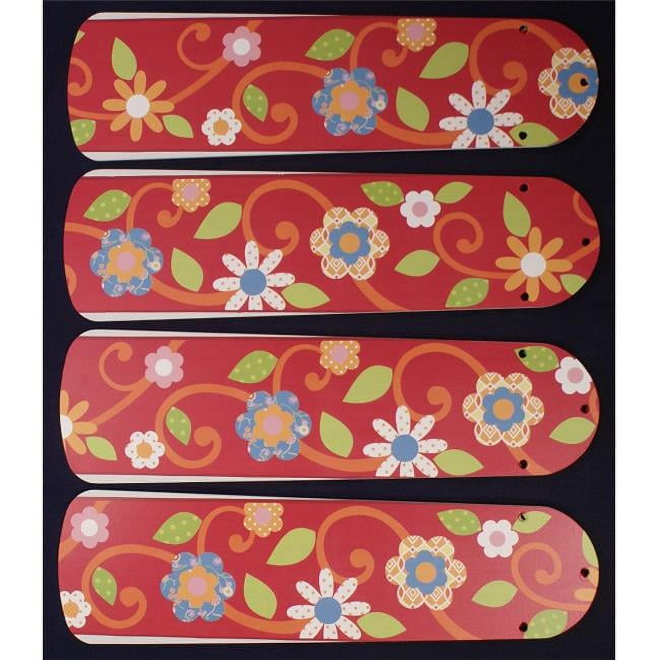 42 in. New Floral Flowers Decor Ceiling Fan Blades, Red - Walmart.com