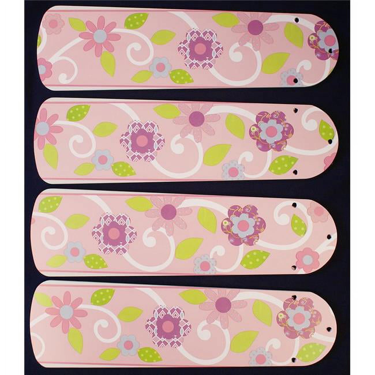 42 in. New Flowers Floral Decor Ceiling Fan Blades, Pink & Purple ...