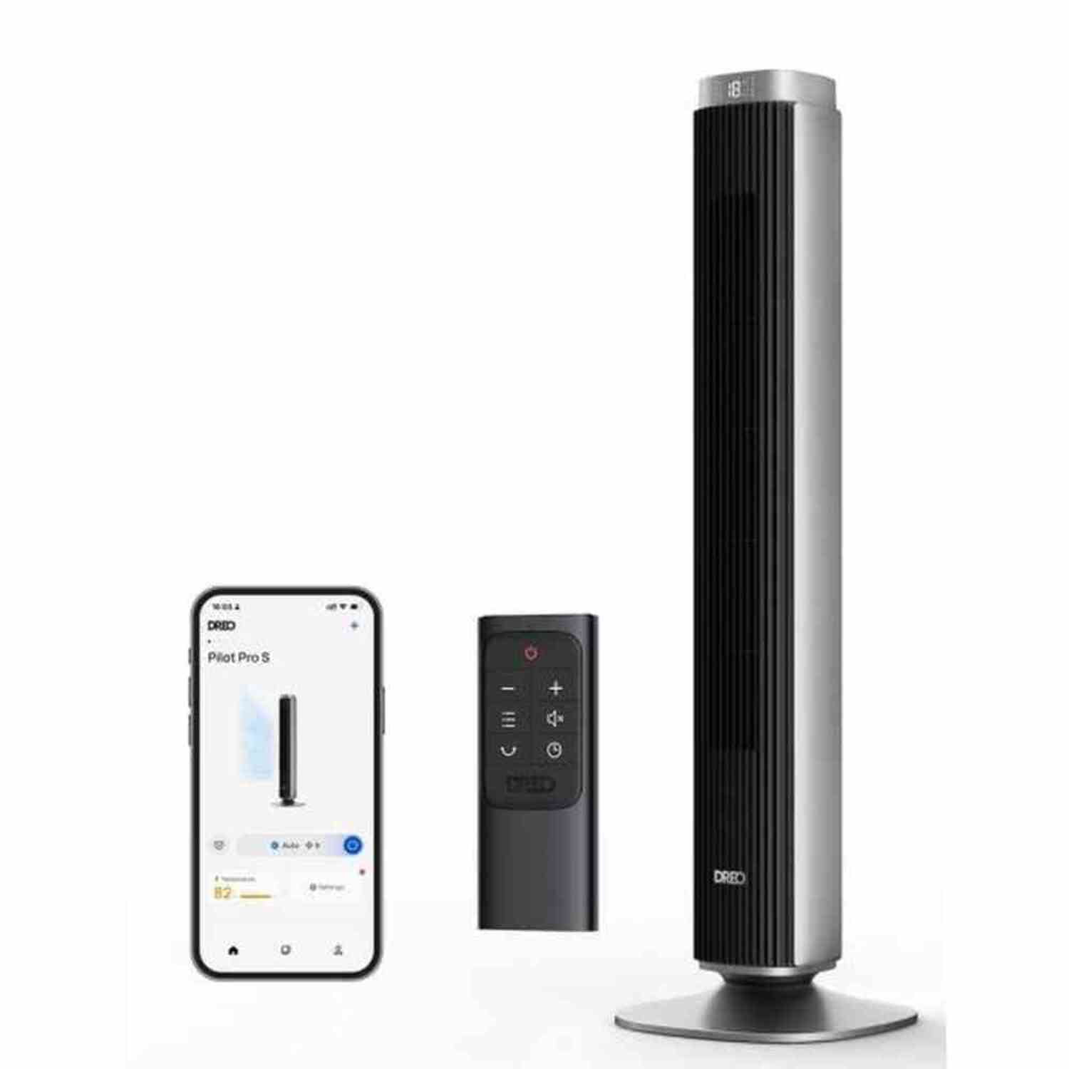 42 in. Pilot Pro Tower Fan with Remote, 25 DB Quiet DC Portable ...