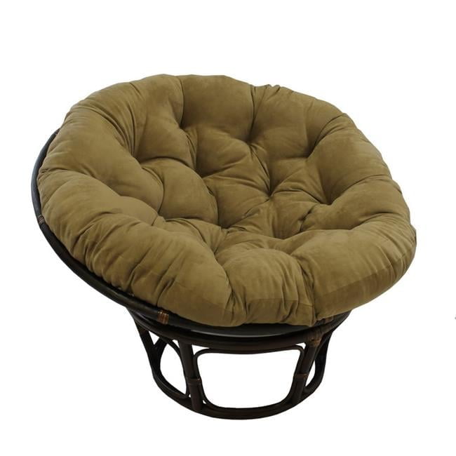 42 in. Rattan Papasan Chair with Micro Suede Cushion, Java - Walmart.com
