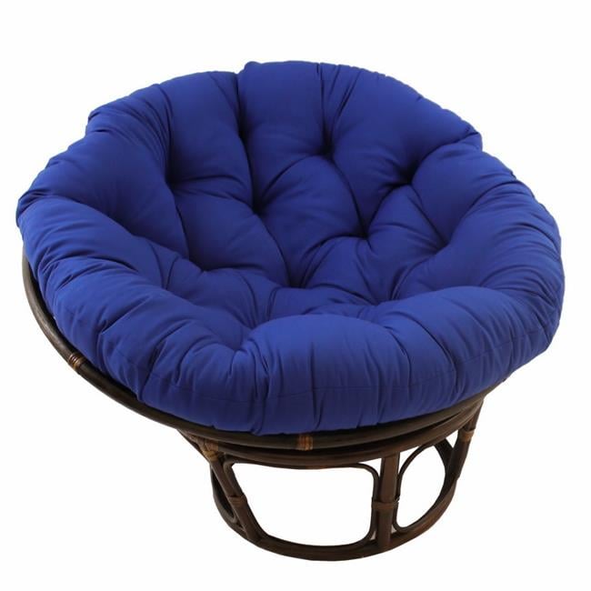 42 in. Rattan Papasan Chair with Solid Twill Cushion, Royal Blue ...