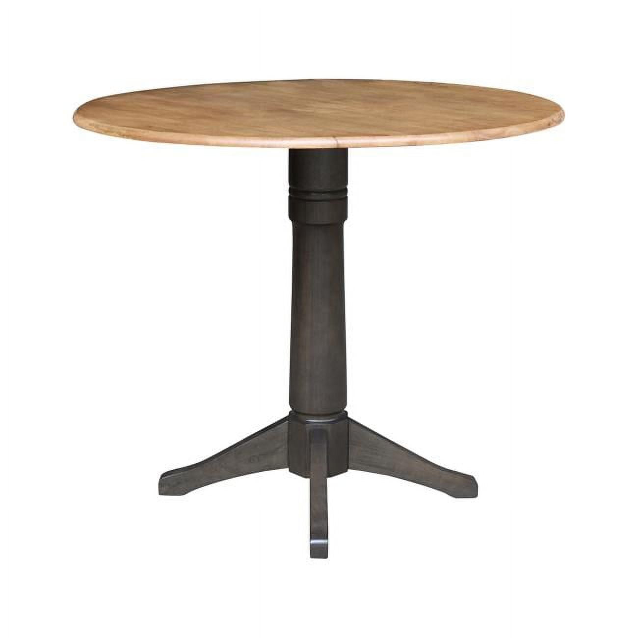 42 in. Round Top Dual Drop Leaf Counter Height Pedestal Dining Table ...