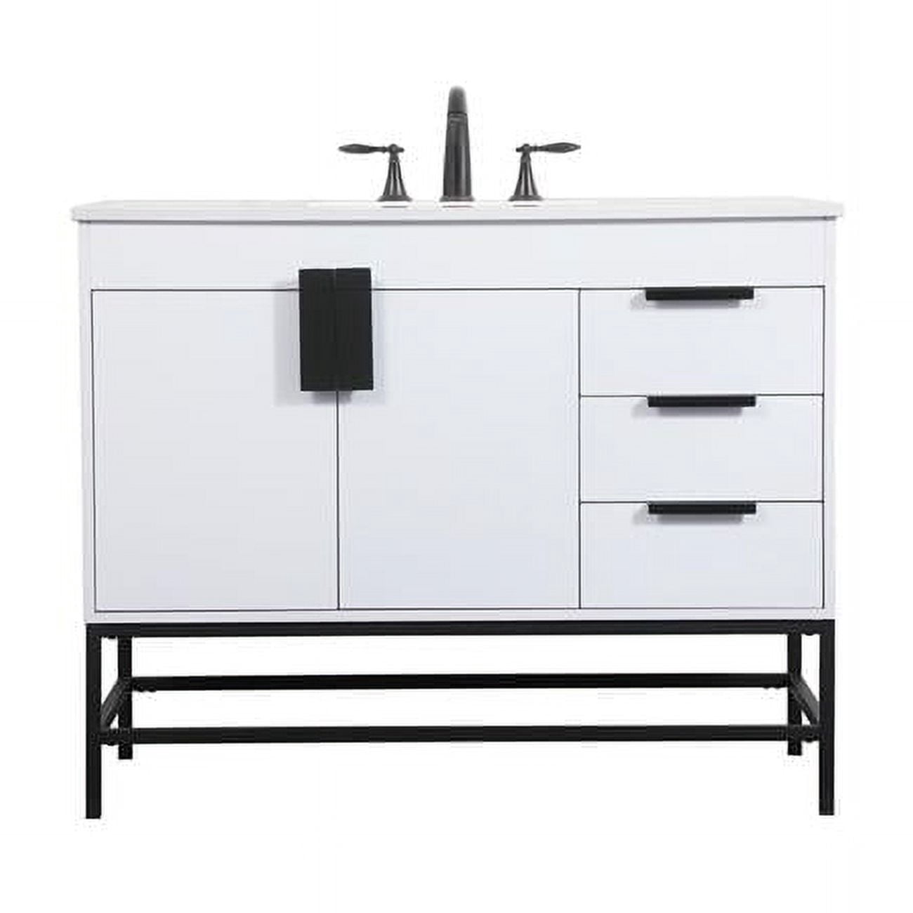 42 in. Single Bathroom Vanity, White - Walmart.com
