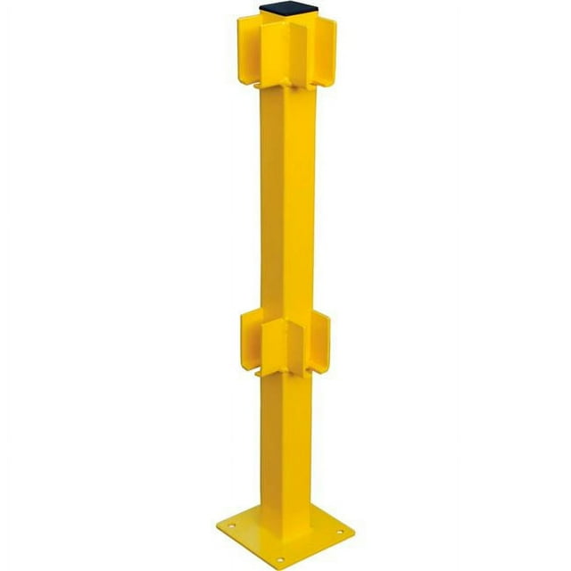 42 in. Steel Lift-Out Guard Rail Corner Post, Double-Rail - Yellow ...