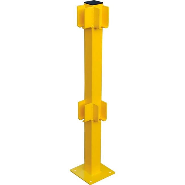 42 in. Steel Lift-Out Guard Rail Corner Post, Double-Rail - Yellow ...
