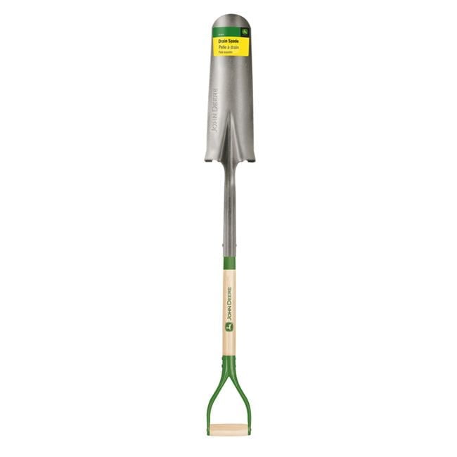 42 in. Steel Round Drain Spade with Wood Handle, Green - Walmart.com