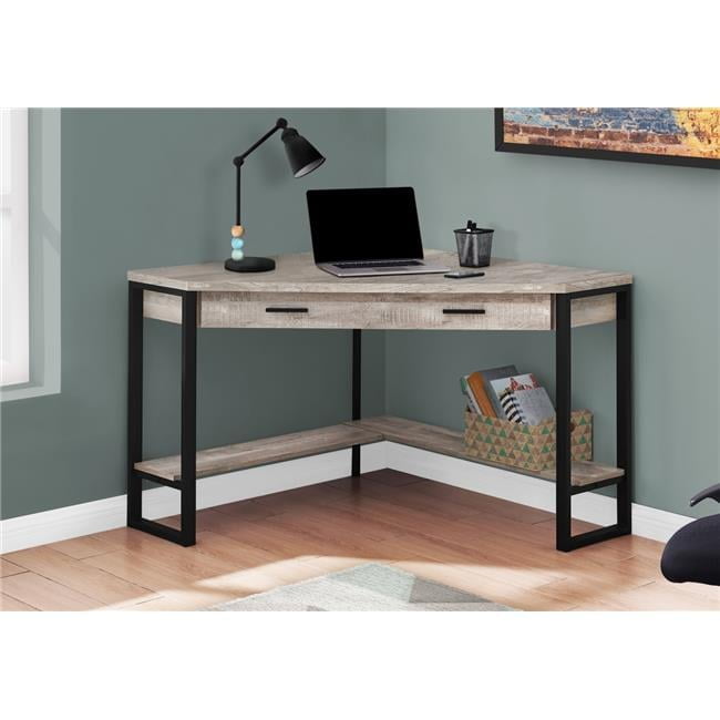 42 in. Taupe Reclaimed Wood Corner Computer Desk - Walmart.com