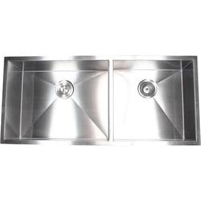 42 in. Undermount Double Bowl 60 by 40 Zero Radius Kitchen Sink ...