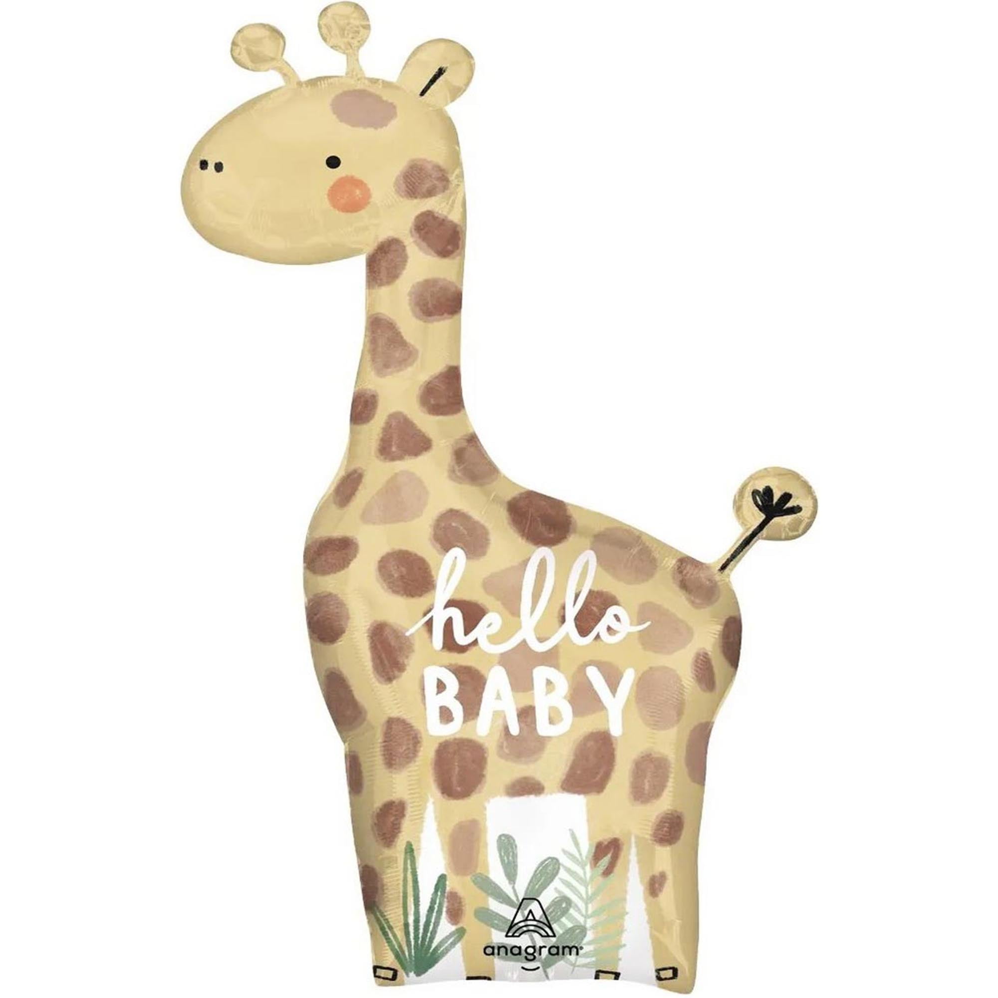 42 inch Anagram Hello Baby Giraffe Foil Mylar Balloon - Party Supplies Decorations - Walmart.com