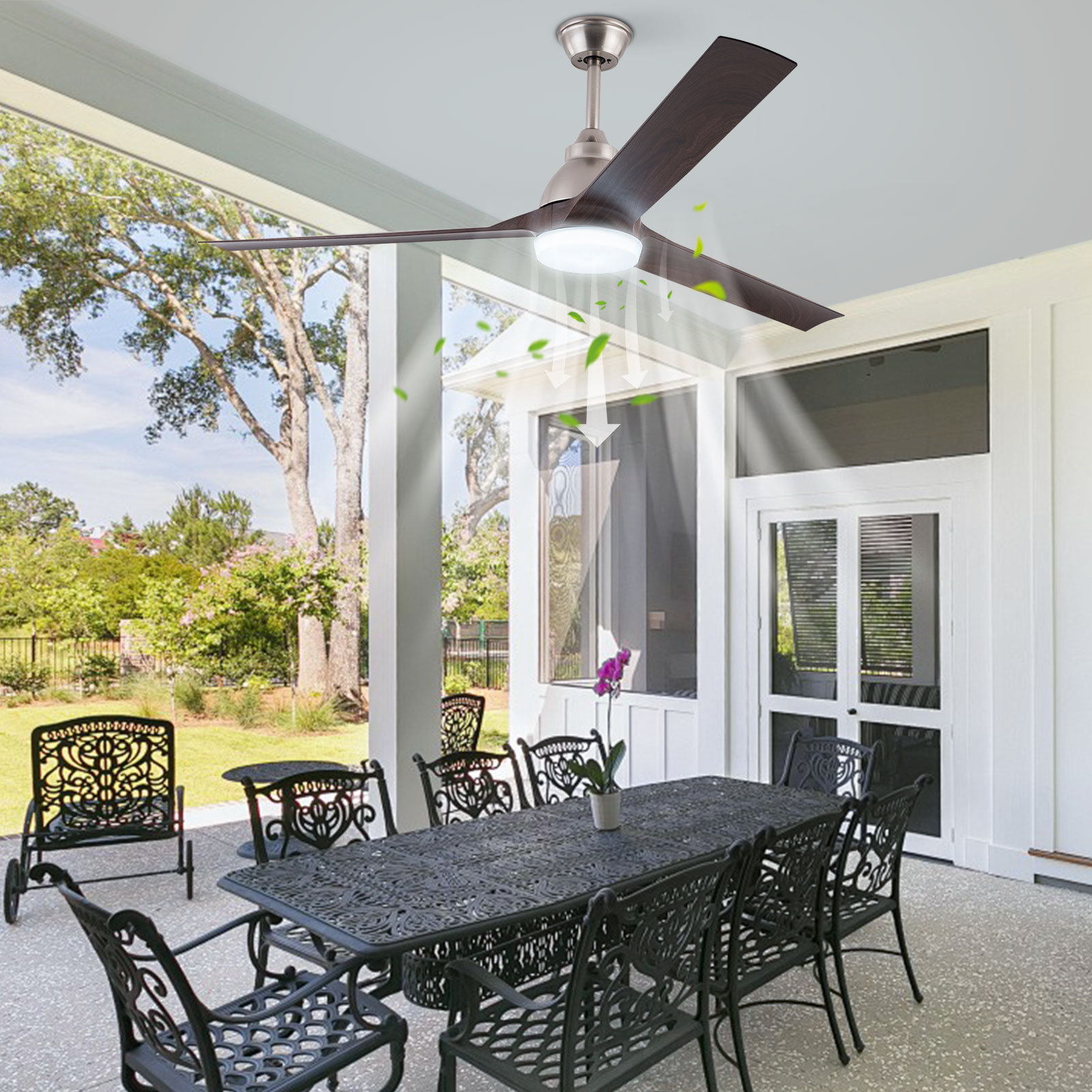 42 inch Ceiling Fan Light, Ceiling Fan Lamp, Flush Mount Ceiling Fan W ...