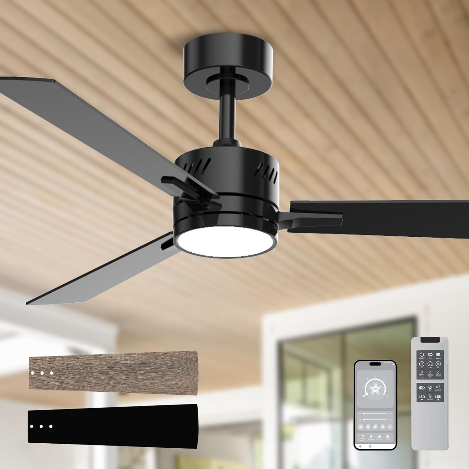 42 inch Ceiling Fan with Light,Ceiling Fans with Lights and Remote ...