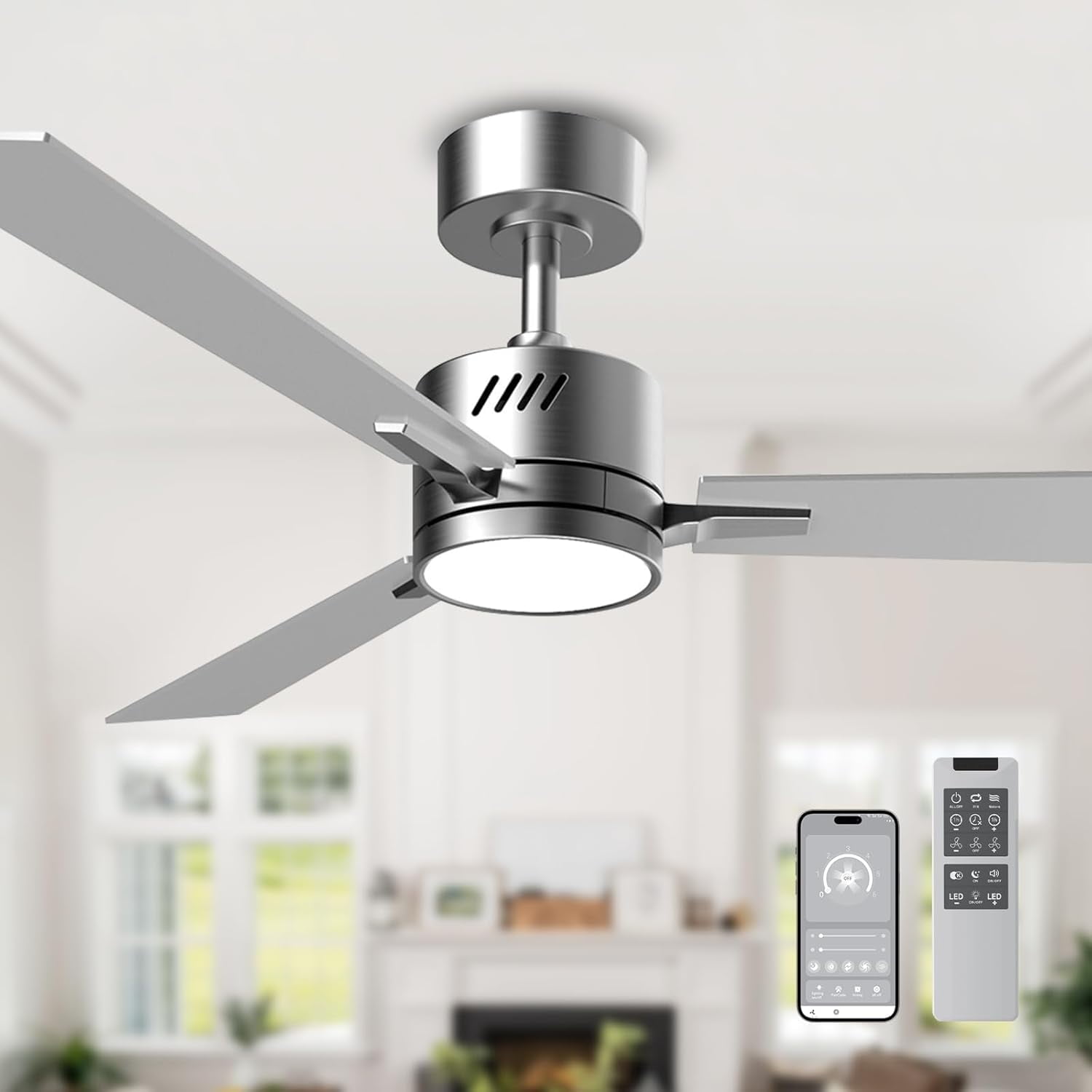 42 inch Ceiling Fan with Light,Ceiling Fans with Lights and Remote ...