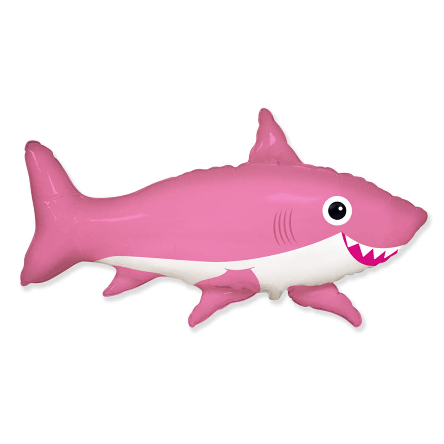 42 inch Friendly Shark - Magenta Foil Mylar Balloon - Party Supplies ...