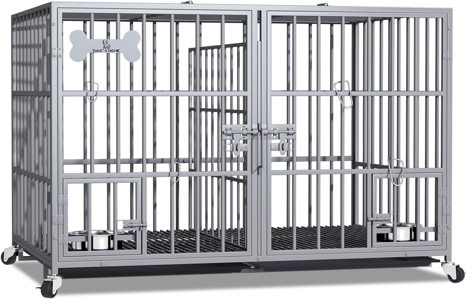 42 inch Heavy Duty Metal Dog Crate for 2 Dogs/Large Dog,All Metal Open ...