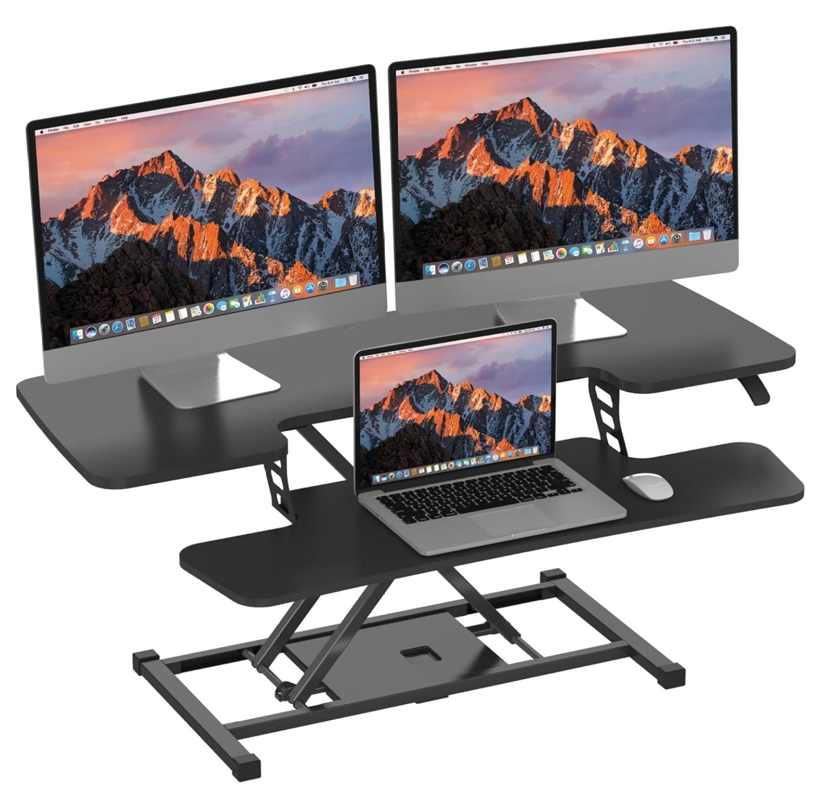 42 inch Height Adjustable Standing Desk Converter, Dual Monitor ...