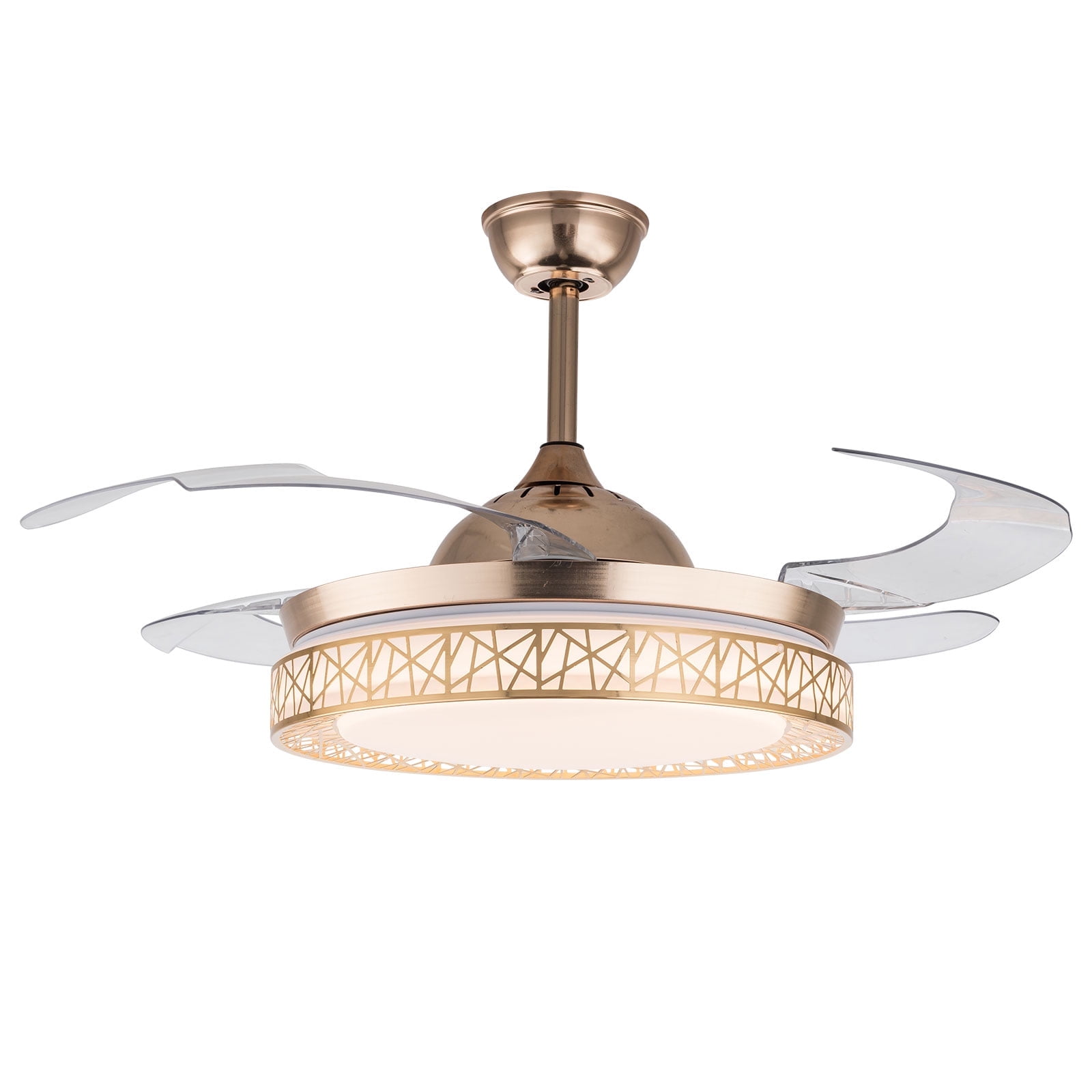 42-inch Modern Bird Nest Ceiling Fan with Light and Remote Control, 5 ...