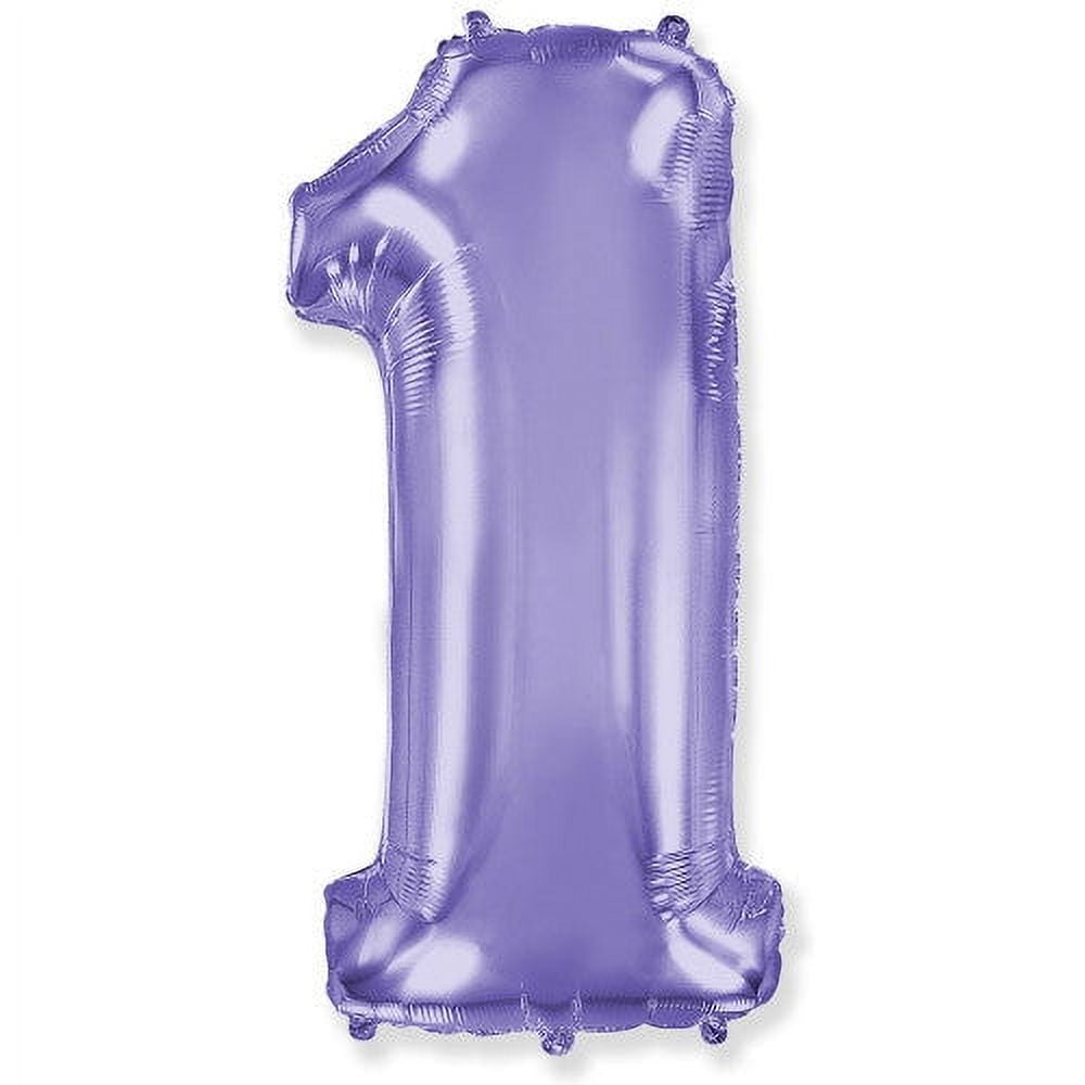 42 inch Number 1 - Party Brands - Lilac Purple Foil Mylar Balloon ...