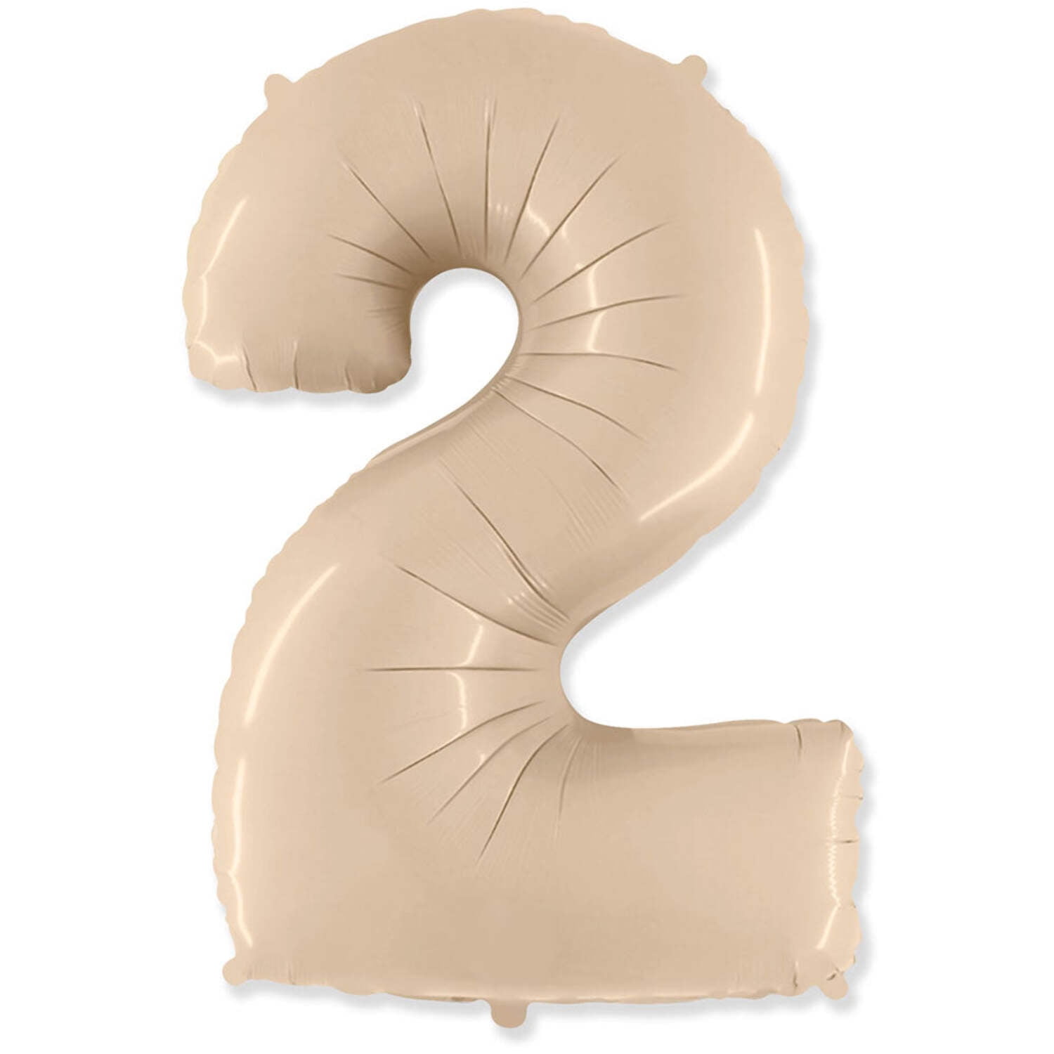 42 inch Number 2 - Party Brands - Satin Cream Foil Mylar Balloon ...