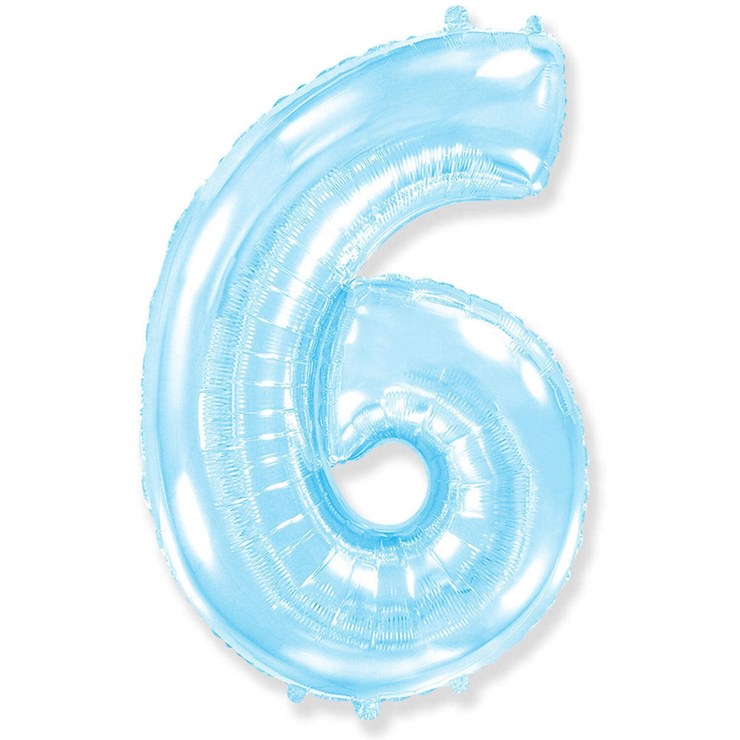 42 inch Number 6 - Party Brands - Pastel Blue Foil Mylar Balloon ...