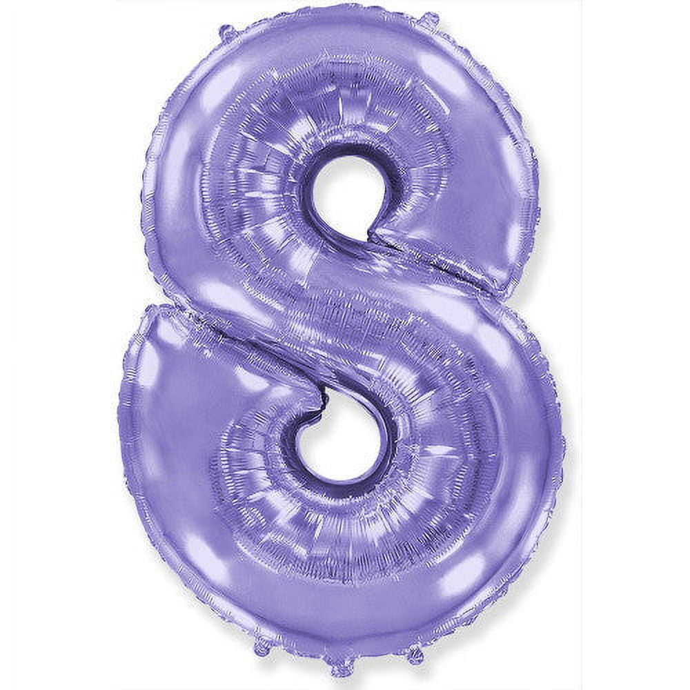 42 inch Number 8 - Party Brands - Lilac Purple Foil Mylar Balloon ...