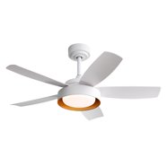 Zardon 20-Inch Diamond Ceiling Fan with Light and Remote Control, White ...