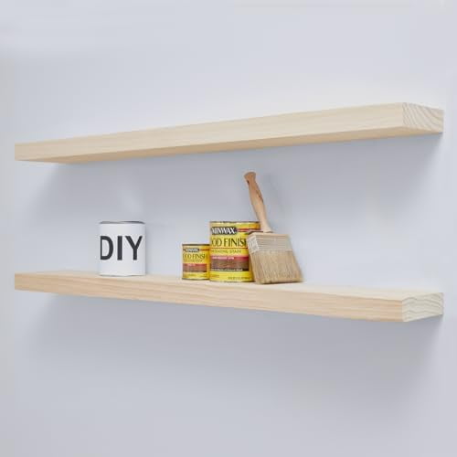 42 inch Wood Floating Shelf, High End Solid Natural Wood 42inch Large ...
