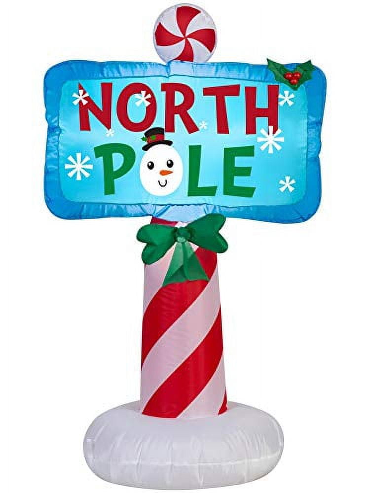 Gemmy 42 inch Airblown Inflatable Christmas North Pole Sign, Outdoor ...