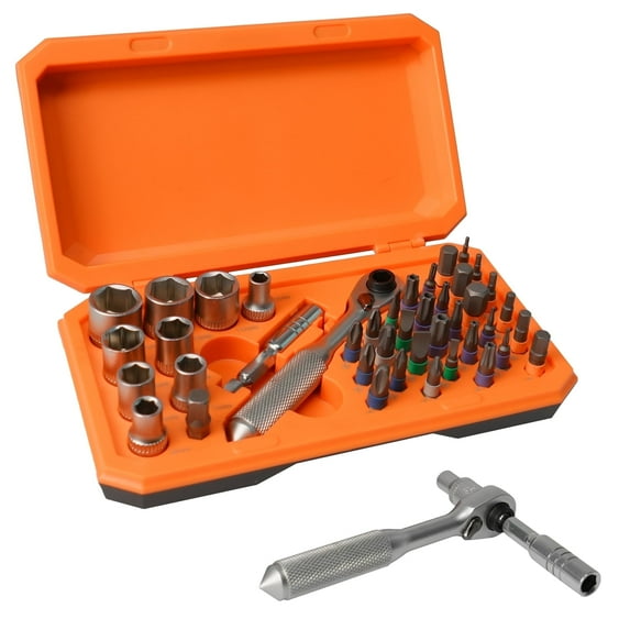 42-in-1 Precision Ratchet Screwdriver Set with Torque Wrench, S2 Bits ...