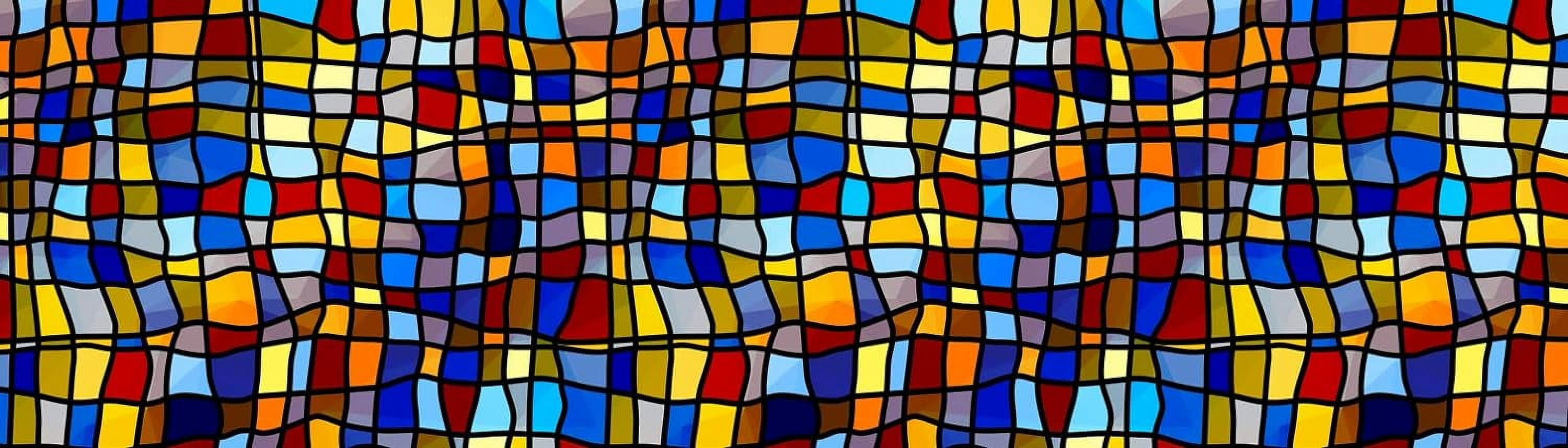 42 x 12 Symphony Stained Glass Pattern Window Film Static Cling Film UV ...