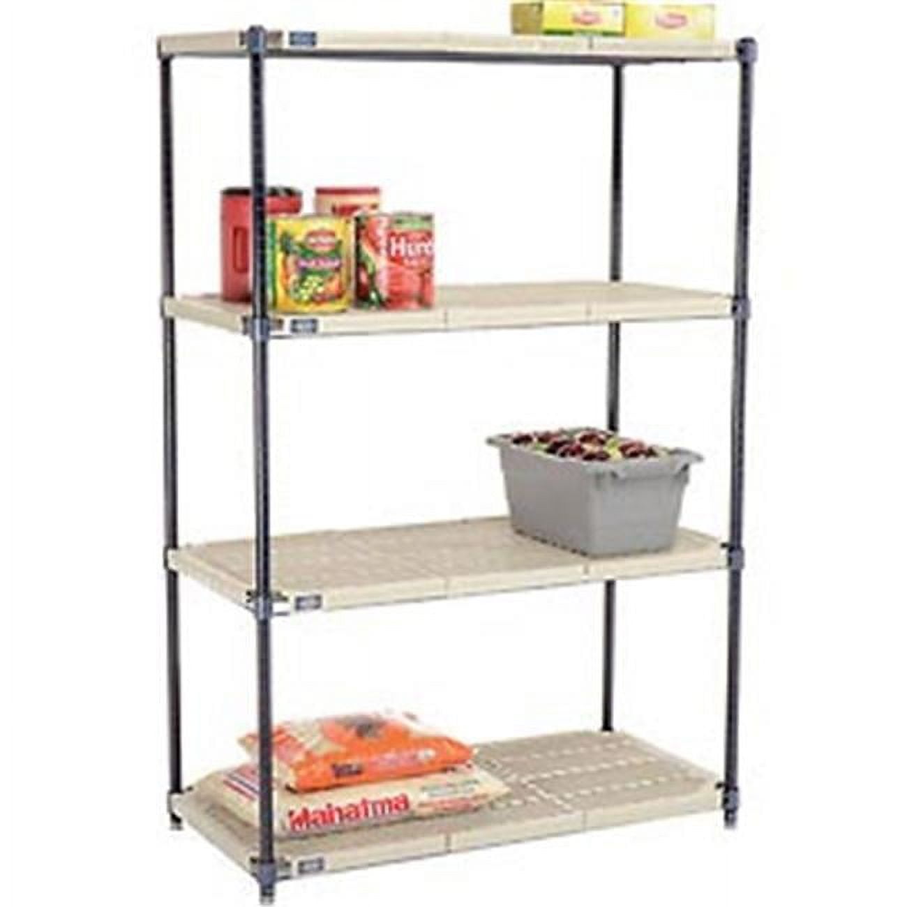 42 x 18 x 63 in. Vented Plastic Shelving with Nexelon Finish - Beige ...