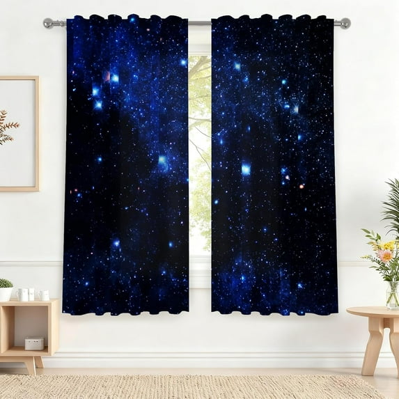 42 x 63 Inch Galaxy Curtains for Kids Bedroom Outer Space Nebula ...