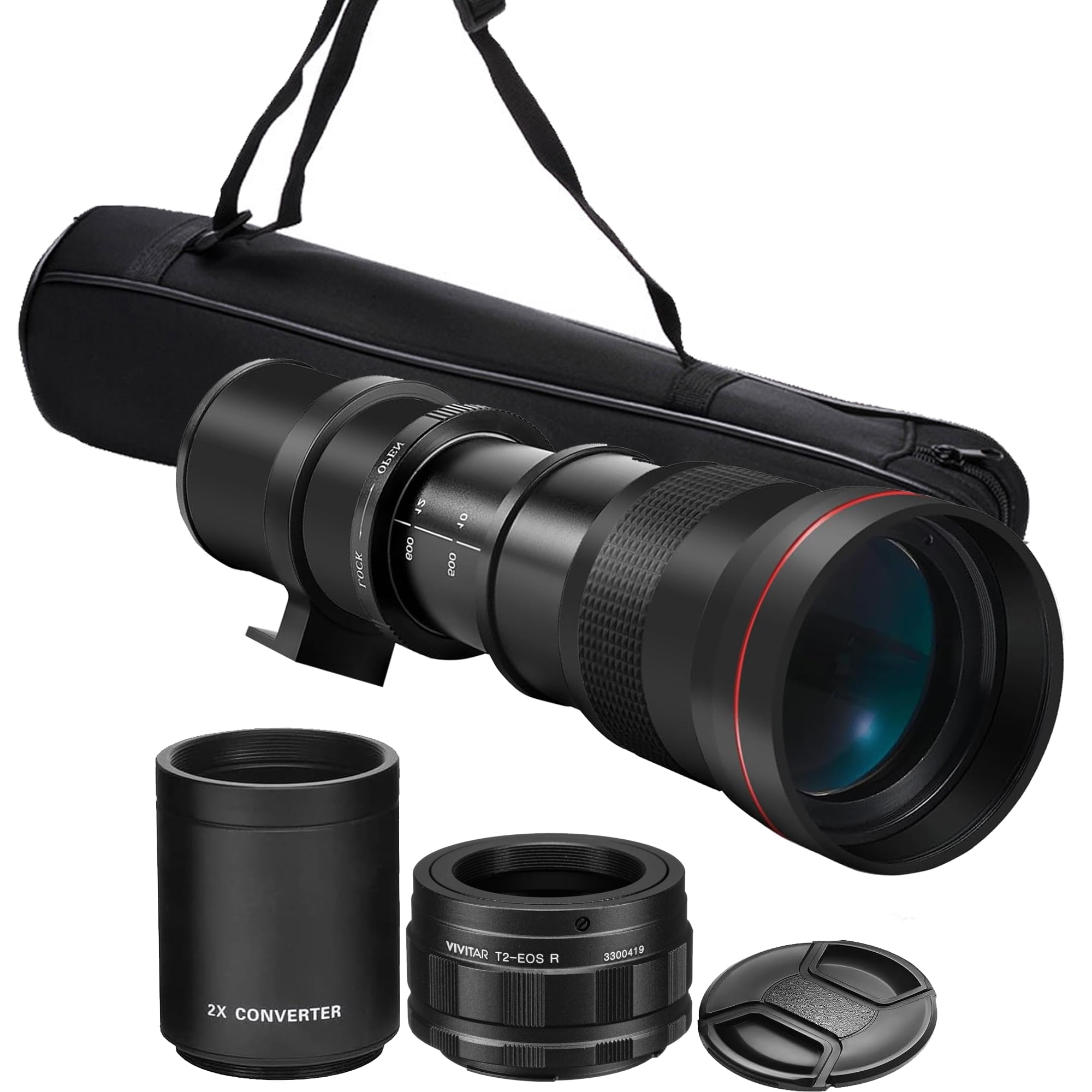 420-1600mm f/8.3 HD Manual Super Telephoto Zoom Lens for Canon EOS R100 ...