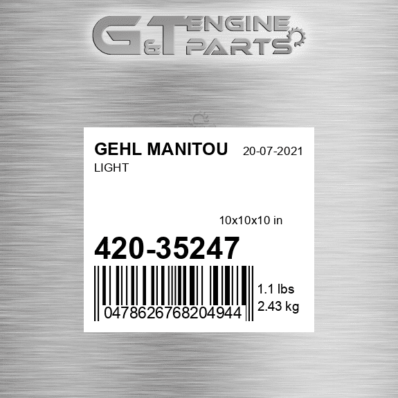 420-35247 LIGHT fits Gehl Manitou (New OEM) - Walmart.com