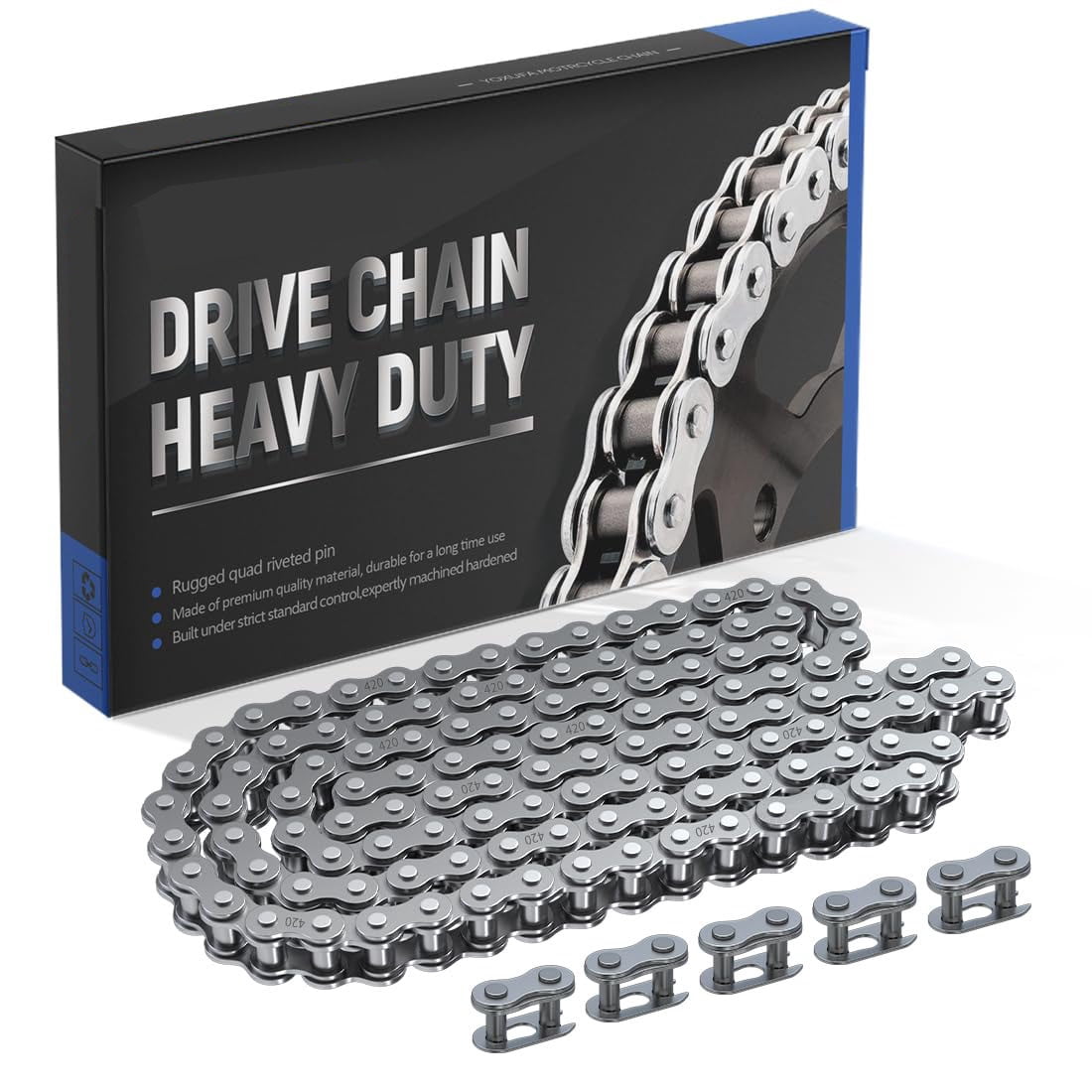 420 Drive Chain 120 Links Heavy Duty for 50cc 70cc 90cc 110cc 125cc ...