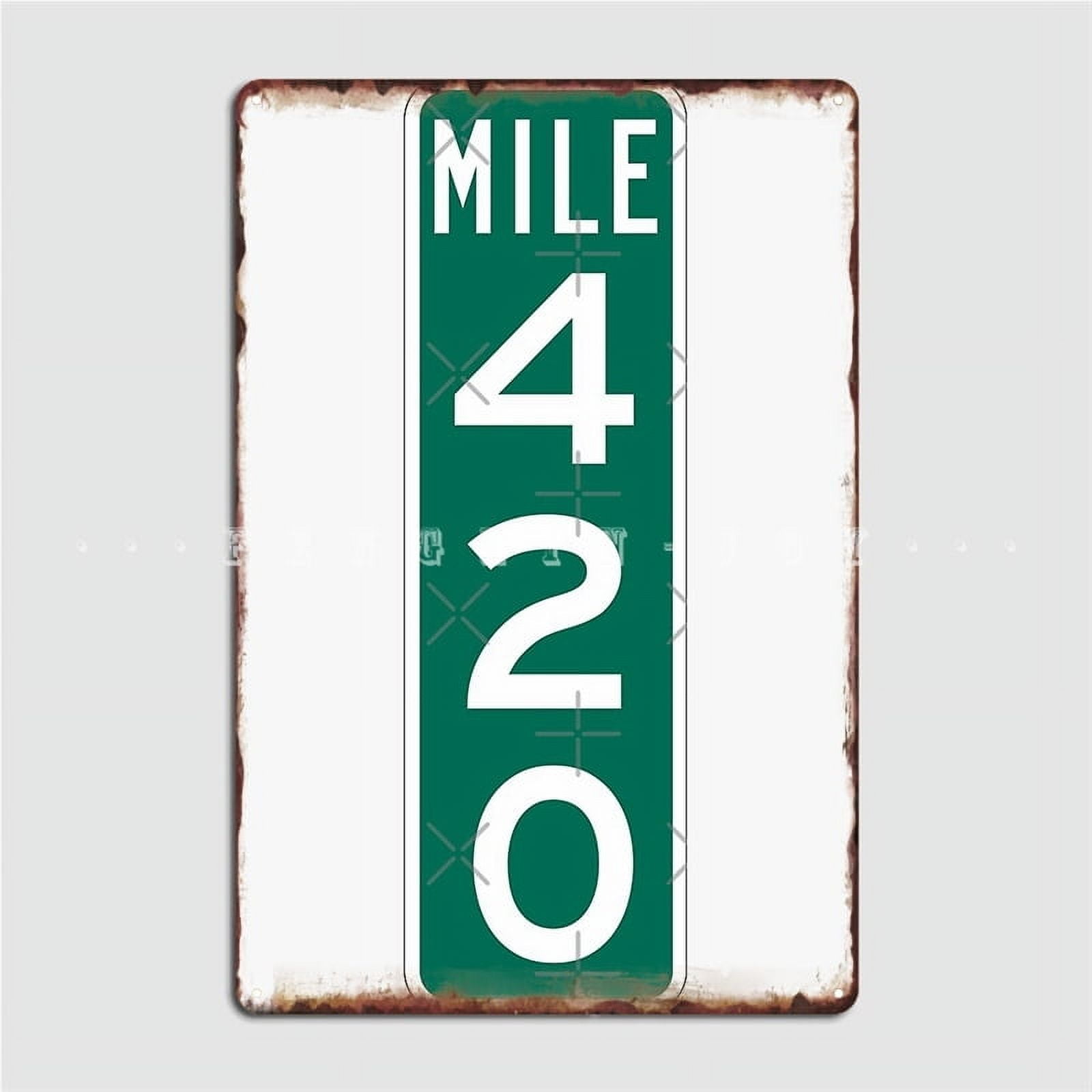 420 Mile Marker Metal Plaque Poster Cinema Living Room Mural Decoration ...