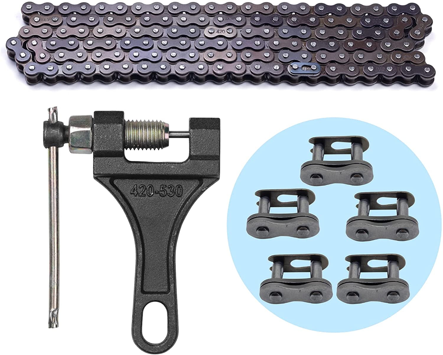 420 Motorcycle Chain - 420 Standard Roller Chain 132 Link + Chain ...