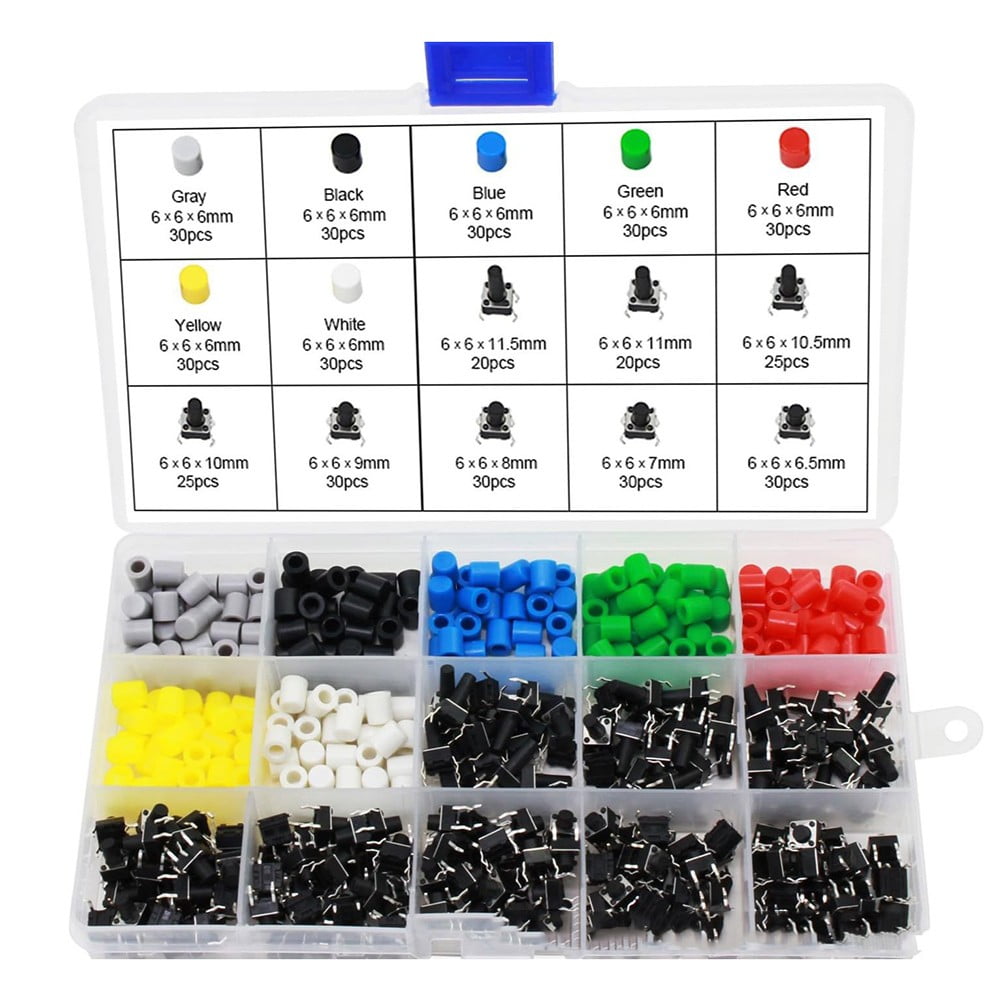 420 Pcs Tact Switch Kit 8 type Tactile Push Button Switch and 7 type ...