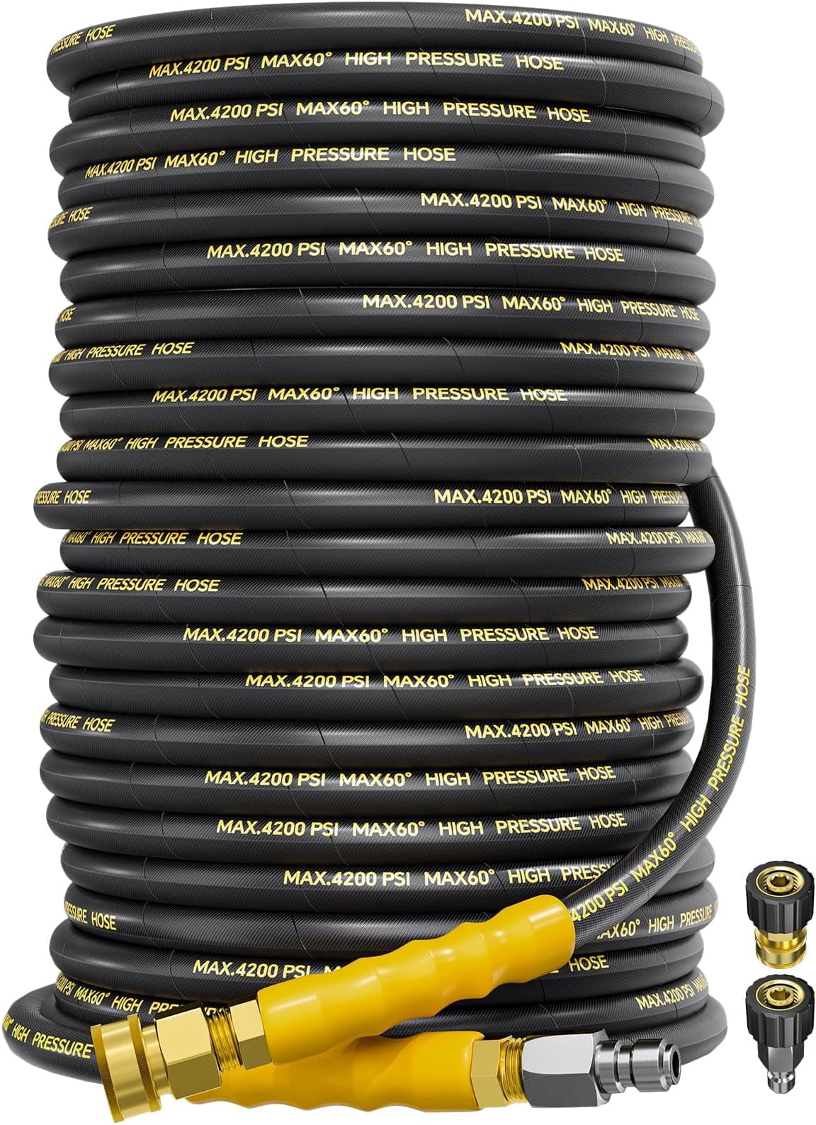 4200PSI Washer Hose 150FT with 3/8" Swivel Quick Connect for Cold/Hot ...