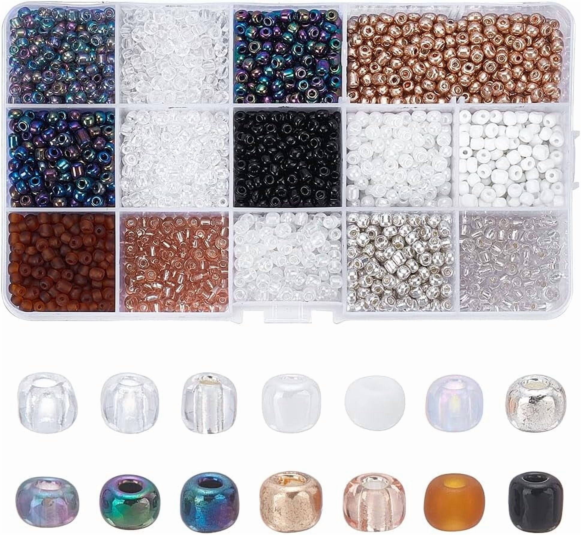4200Pcs Colorful Glass Seed Beads 14 Colors 6/0 Bulk Small Craft Beads ...