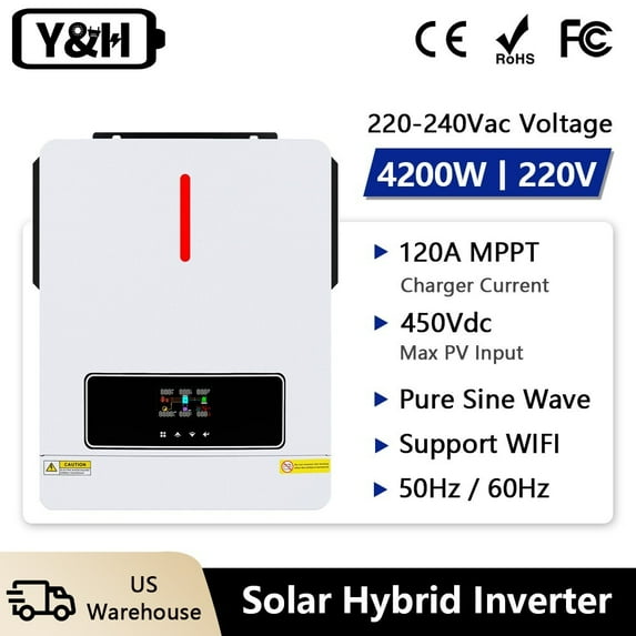 4200W 24V Solar Hybrid Inverter On/Off-Grid AC220V 120A MPPT Charger Controller - Walmart.com