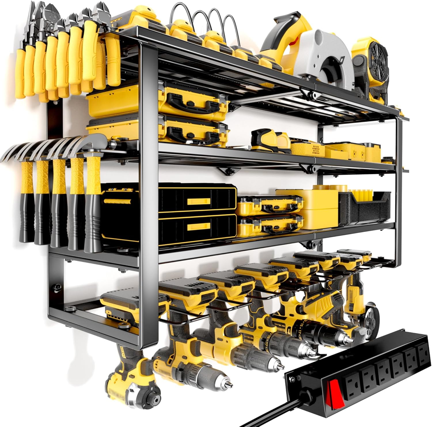 420LB Capacity Power Tool Organizer with Charging Station & 6 Outlets ...