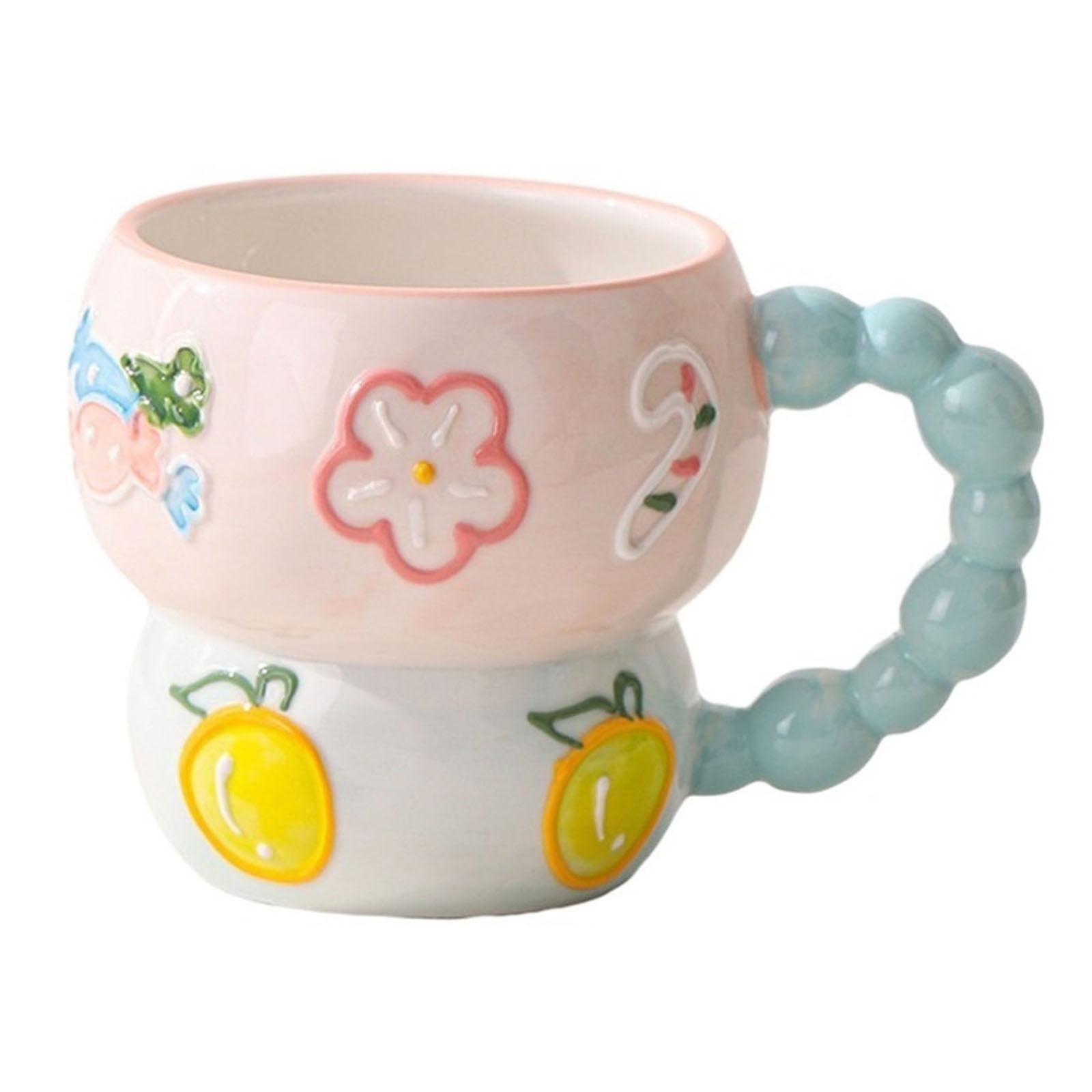 420ML Hand-Painted Embossed Ceramic Breakfast Coffee Mugs - Walmart.com