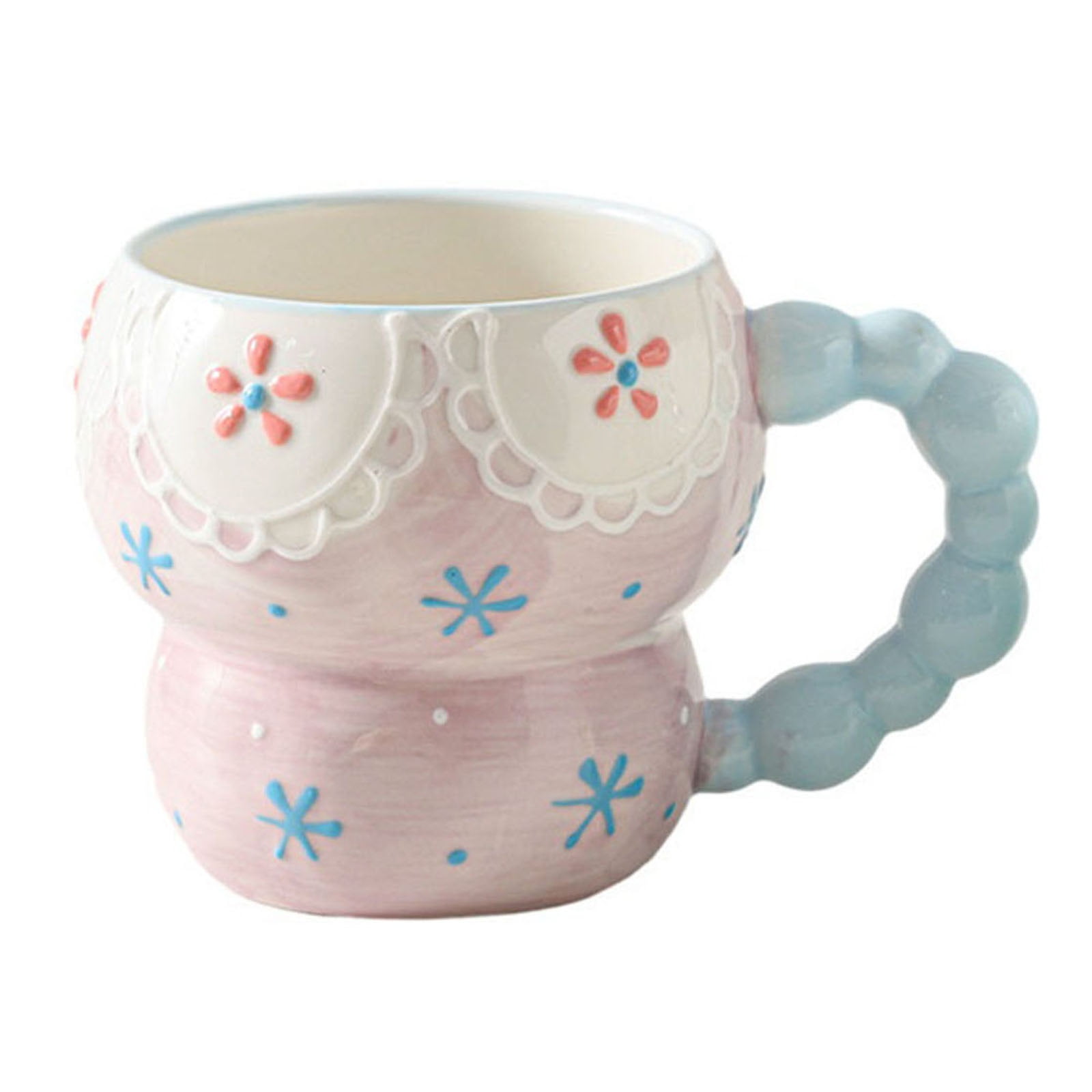 420ML Hand-Painted Embossed Ceramic Breakfast Coffee Mugs - Walmart.com