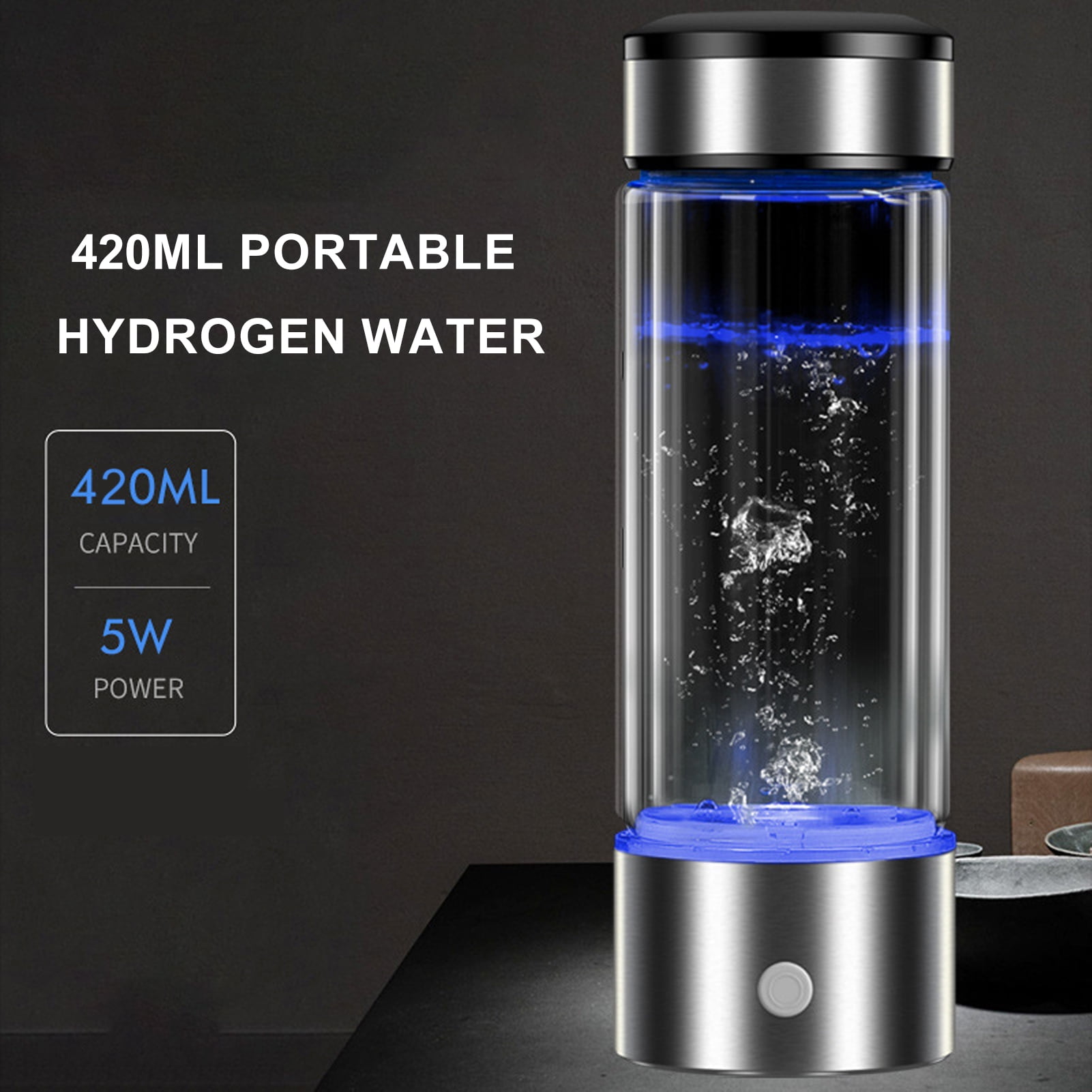 420ML Portable Hydrogen Water Generator Bottle with SPE PEM Technology ...