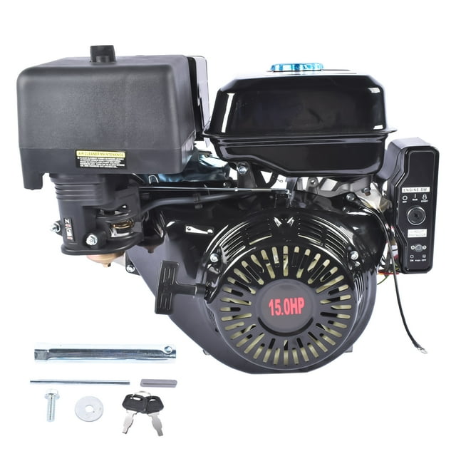 420cc 15HP Gas Engine with Electric Start, 4 Stroke Go Kart Engine Horizontal Shaft OHV Gas ...