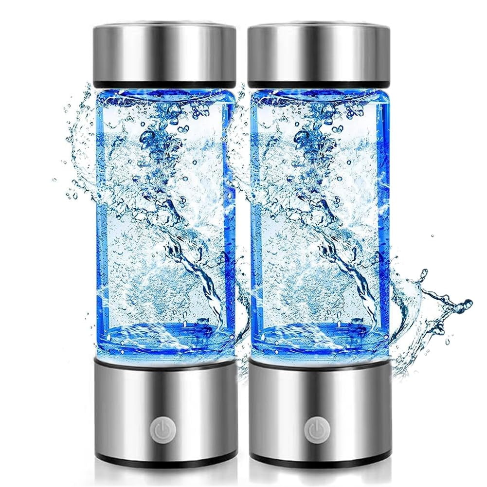 420ml[2Pack] Hydrogen Water Bottle, Portable Hydrogen Water Ionizer Machine, USB Rechargeable ...
