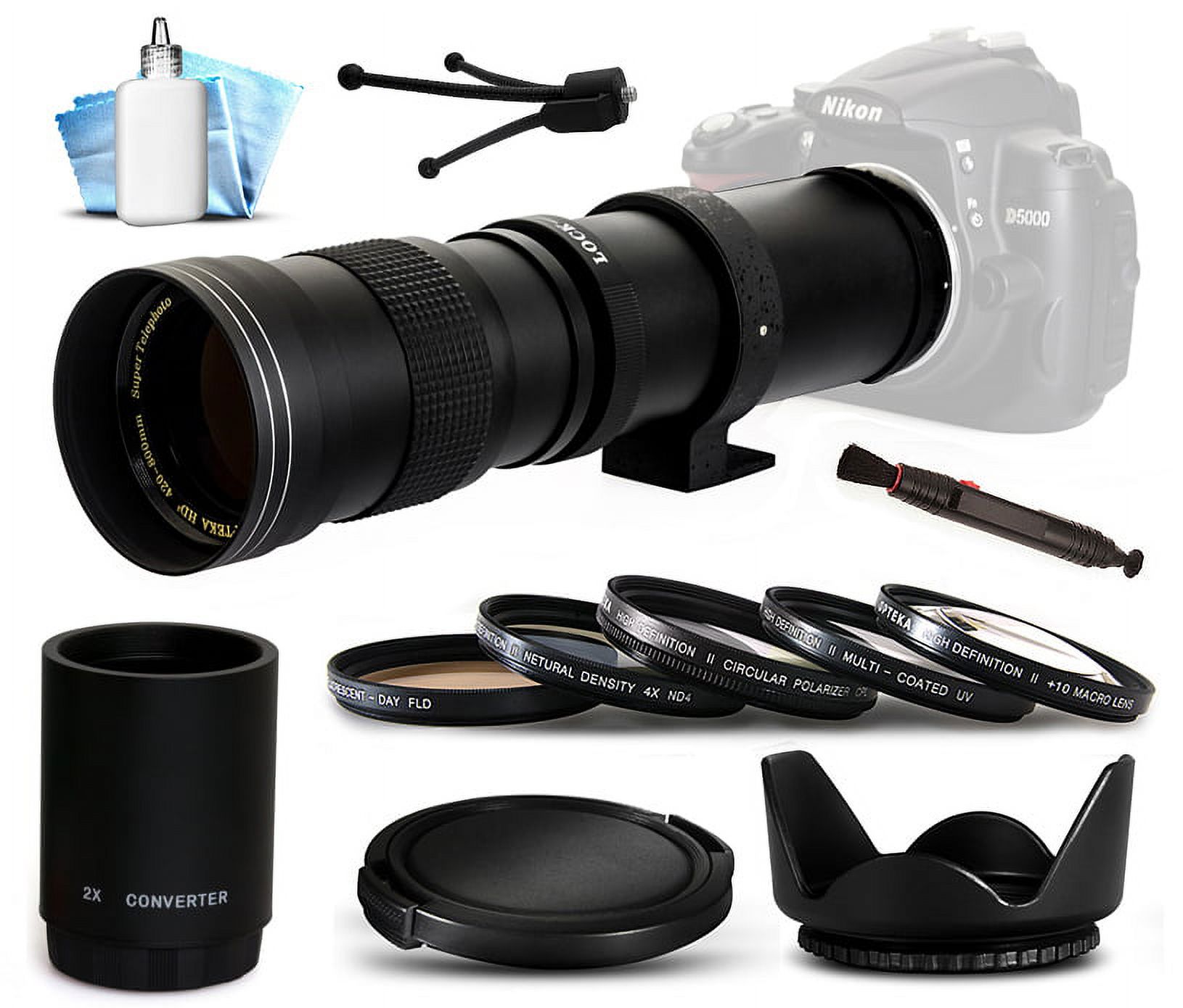 420mm 1600mm f8.3 Super Telephoto Lens Package for Nikon D600 D800 ...