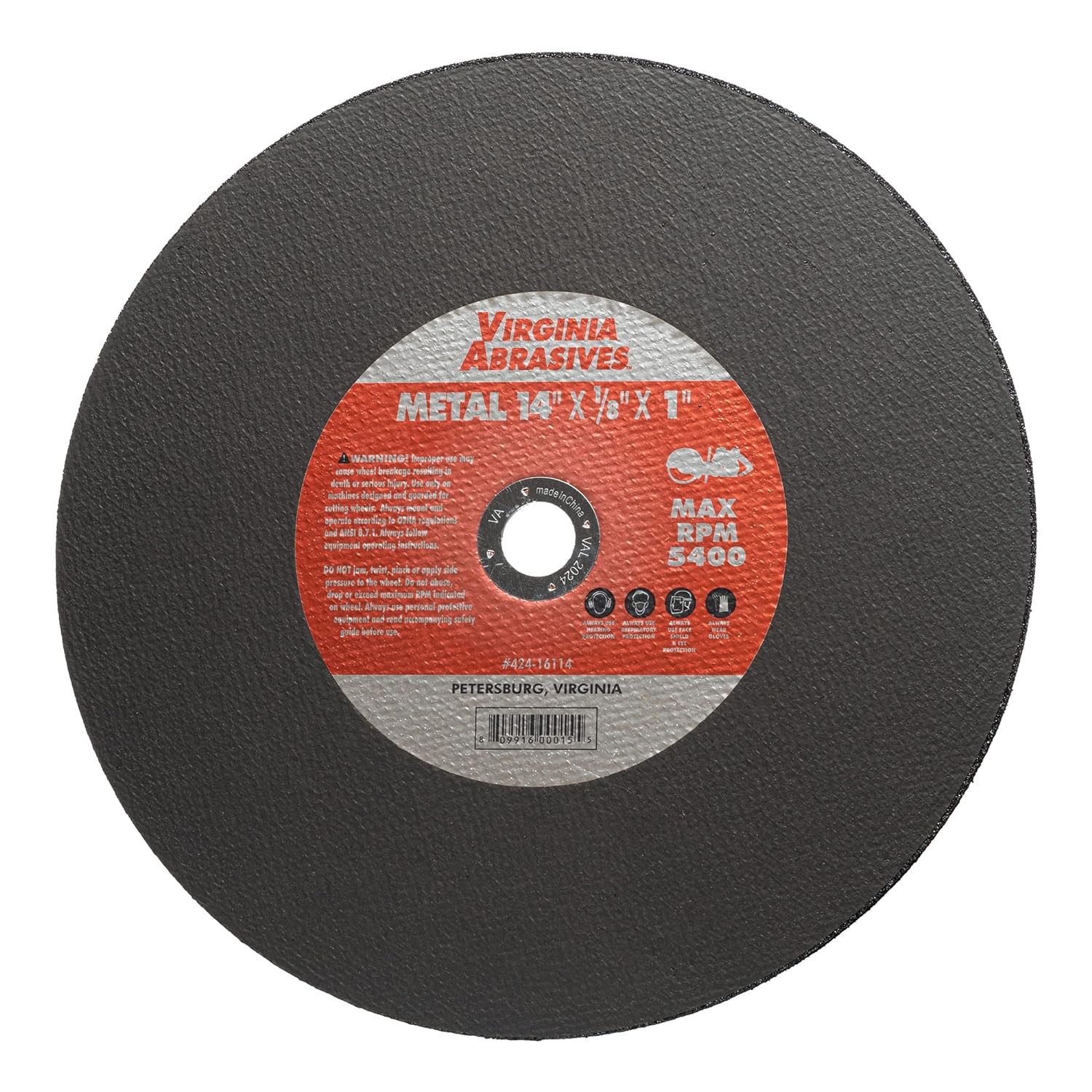 424-16114 - 14" x 1/8" x 1" Cut-Off Wheel - 10 Pack Metal High-Speed ...